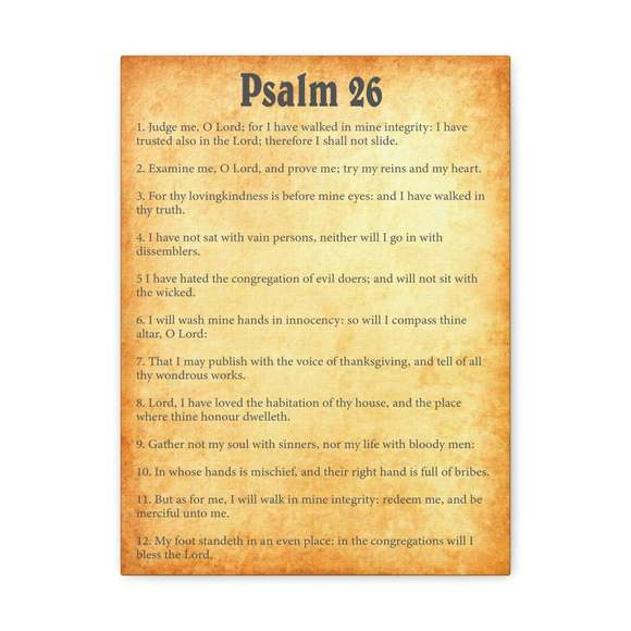 Express Your Love Gifts | Art | Scripture Sign Psalm 26 Chapter Gold Bible Canvas Christian Wall ...